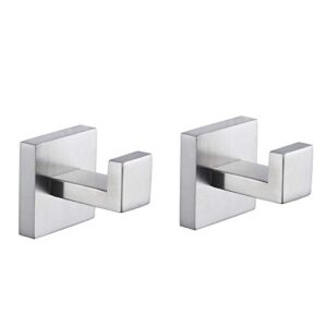 kimzcn towel coat hooks bathroom clothes garage hotel cabinet closet sponges robe hook wall mounted kitchen heavy duty bath door hanger 2 pack brushed stainless steel