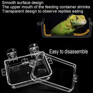 IAFVKAI Reptile Feeder Acrylic Anti Escape Gecko Chameleon Food Water Feeding Bowl Amphibians Worm Feeding Box for Snake Python Spider Lizard Scorpion Insects