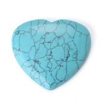 ATLLM Turquoise Heart Phone Grip, Crystal Gemstone Collapsible Holder, Worry Palm Stone for Phone and Tablet