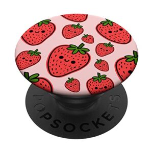 kawaii strawberry popsockets swappable popgrip