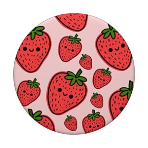 Kawaii Strawberry PopSockets Swappable PopGrip