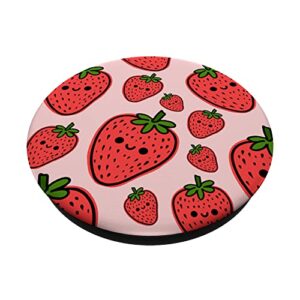 Kawaii Strawberry PopSockets Swappable PopGrip