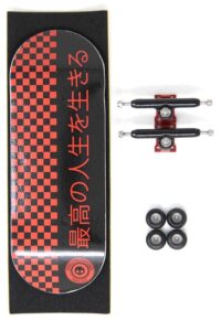 skull fingerboards japan red edition 34mm pro complete professional wooden fingerboard mini skateboard 5 ply with cnc bearing wheels