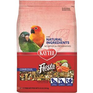 kaytee fiesta with natural colors conure/lovebird food, 4.5 lbs.