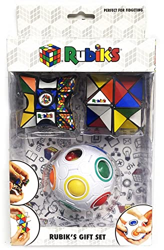 Rubik's Cube 3-Piece Gift Set (Rainbow Ball, Magic Star Puzzle and Magic Star Spinner) Pocket Educational and STEM Toy, Brain Teaser, Stress Relief, Fun, Additive Fidget Toys For Adults, Teen and Kids