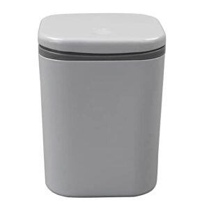 Bringer 0.5 Gallon Plastic Tiny Waste Can, Mini Trash Can with Lid, Gray