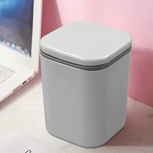 Bringer 0.5 Gallon Plastic Tiny Waste Can, Mini Trash Can with Lid, Gray