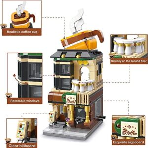 QMAN Girls Building Blocks Toy Crossroad Café Building Kit Creative Coffee House Street-View Bricks Toy for Girls Age 6-12 and Up (332 Pieces)