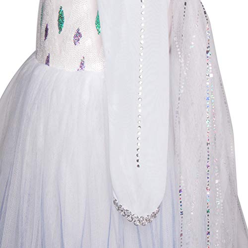 Little Girl Princess White Snow Party Dress Queen Costumes with Accessories (4T, White with Accessories)