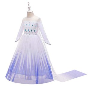 Little Girl Princess White Snow Party Dress Queen Costumes with Accessories (4T, White with Accessories)