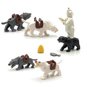 8PCS/Set City Animals Building Blocks Zoon Figures Model Mammoth Sabertooth Educational Toys Compatible Major Block