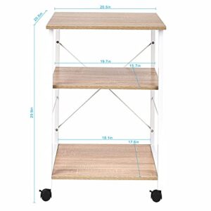 Amazon Basics Multipurpose Rolling Cart, Desk Extender, Natural