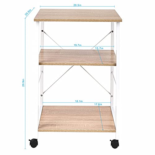 Amazon Basics Multipurpose Rolling Cart, Desk Extender, Natural