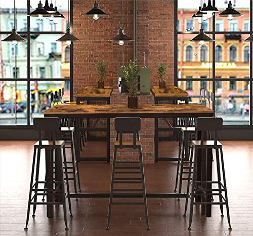 MUPATER 47'' High Bar Table Industrial Dining Table, Tall Counter Height Pub Table for Dining Room, Kitchen or Living Room, 47.2''L x 23.6''W x 41.7''H, Rustic Brown