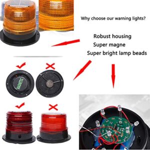 RISOON Solar Strobe Warning Safety Flashing Light/Ceiling Strobe Light, with Strong Magnetic Base Waterproof for Construction, Traffic, Factory, Crane Tower, Boat Navigation (White)