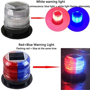 RISOON Solar Strobe Warning Safety Flashing Light/Ceiling Strobe Light, with Strong Magnetic Base Waterproof for Construction, Traffic, Factory, Crane Tower, Boat Navigation (White)