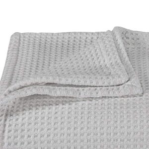 Vera Wang - Queen Blanket, Luxury Cotton Bedding, Plush & Heavyweight Home Decor (Waffleweave Grey, Queen)