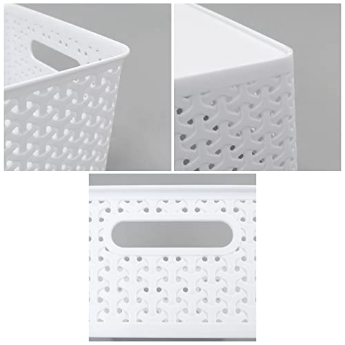 Hommp 3-Pack White Plastic Woven Storage Basket