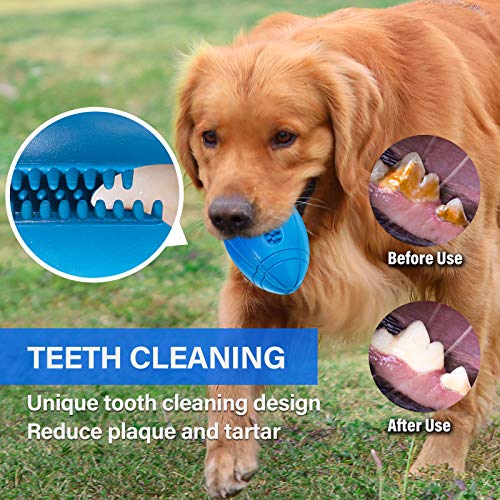 Apasiri Tough Dog Toys for Large Breed, Squeaky Dog Toys Ball, Chew Toys for Large Dogs, Puppy Teething Toys, Durable Indestructible Pet Toys for Medium Big Dogs Blue