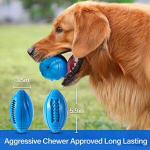 Apasiri Tough Dog Toys for Large Breed, Squeaky Dog Toys Ball, Chew Toys for Large Dogs, Puppy Teething Toys, Durable Indestructible Pet Toys for Medium Big Dogs Blue