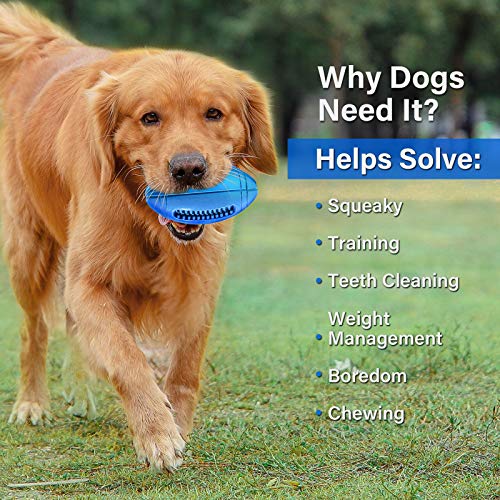 Apasiri Tough Dog Toys for Large Breed, Squeaky Dog Toys Ball, Chew Toys for Large Dogs, Puppy Teething Toys, Durable Indestructible Pet Toys for Medium Big Dogs Blue