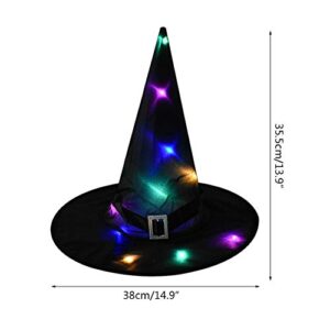 MEMOVAN Halloween Decorations Witch Hat Lights, 6 Pack Halloween LED Hanging Lighted Glowing Witch Hats String Lights Battery Operated, Halloween Décor for Outdoor Indoor Yard Tree Garden Party Décor