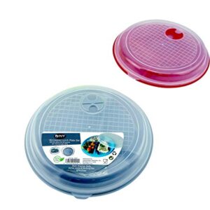 Dependable Industries inc. Essentials 2 Pack Vented Microwave Lunch Plates with Lids 3 Section Storage BPA Free