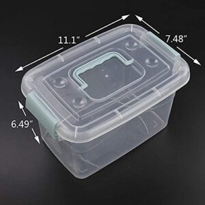 Joyeen 6 Pack Plastic Storage Bins, Clear Latching Boxes with Lids