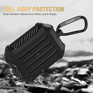 Valkit for AirPods Pro Case Cover for Men with Keychain, Military Full-Body Rugged Protective Case Shockproof Skin Airpod Pro Cover Accessories Cases for Apple Air pod Pro Charging Case - Black