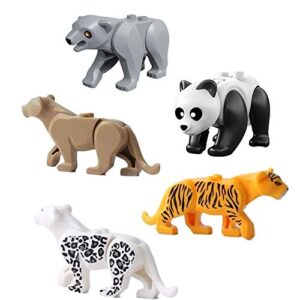 Idea City Animals Building Blocks Bricks Set Mini Zoo Figures Model Crocodile Panda Shark Various Educational Gift Toys 100% Compatible(14PCS)