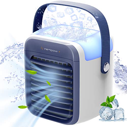 Nertpow Portable Air Conditioner, Portable Cooler, Quick & Easy Way to Cool Personal Space, As Seen On TV, Suitable for Bedside, Office and Study Room. Three Wind Level Adjustment ……