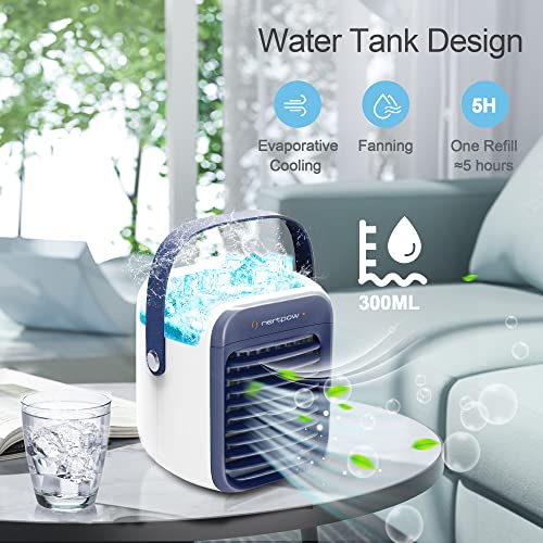 Nertpow Portable Air Conditioner, Portable Cooler, Quick & Easy Way to Cool Personal Space, As Seen On TV, Suitable for Bedside, Office and Study Room. Three Wind Level Adjustment ……