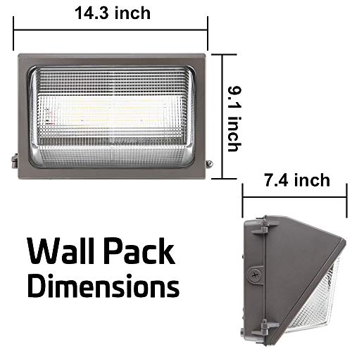 Konlite 2 Pack 80W LED Wall Pack Light 11,600LM 5000K 0-10V Dimmable Daylight Dust to Dawn LED Outdoor Lighting - ETL - 400W Equal