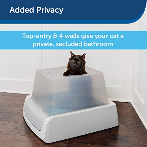 PetSafe ScoopFree Self-Cleaning Litter Box Top Entry Privacy Hood — Works with ScoopFree 2nd Generation and Smart Litter Boxes,Grey,Small