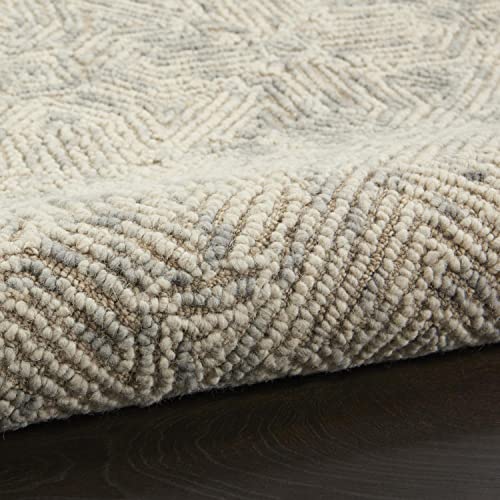 Nourison Vail Abstract Beige/Grey 8'3' x 11'6" Area -Rug, Easy -Cleaning, Non Shedding, Bed Room, Living Room, Dining Room, Kitchen (8x12)