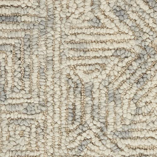 Nourison Vail Abstract Beige/Grey 8'3' x 11'6" Area -Rug, Easy -Cleaning, Non Shedding, Bed Room, Living Room, Dining Room, Kitchen (8x12)