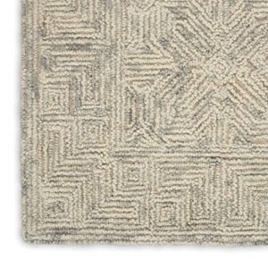 Nourison Vail Abstract Beige/Grey 8'3' x 11'6" Area -Rug, Easy -Cleaning, Non Shedding, Bed Room, Living Room, Dining Room, Kitchen (8x12)