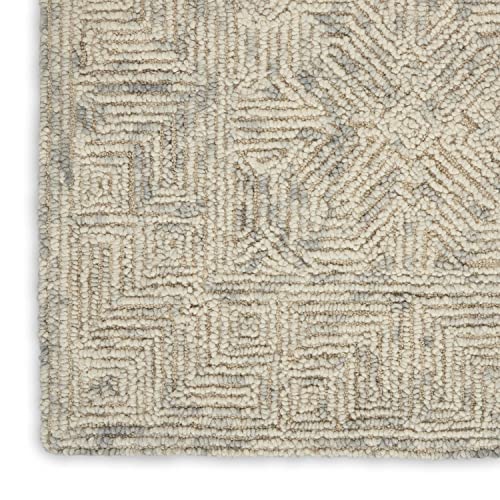 Nourison Vail Abstract Beige/Grey 8'3' x 11'6" Area -Rug, Easy -Cleaning, Non Shedding, Bed Room, Living Room, Dining Room, Kitchen (8x12)