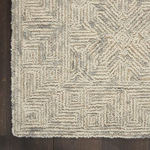 Nourison Vail Abstract Beige/Grey 8'3' x 11'6" Area -Rug, Easy -Cleaning, Non Shedding, Bed Room, Living Room, Dining Room, Kitchen (8x12)