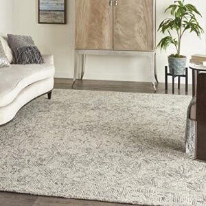 Nourison Vail Abstract Beige/Grey 8'3' x 11'6" Area -Rug, Easy -Cleaning, Non Shedding, Bed Room, Living Room, Dining Room, Kitchen (8x12)