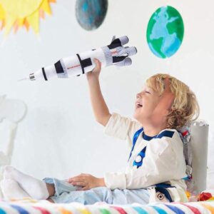 ArtCreativity Saturn Rocket Plush Toy for Kids, 18.5 Inch Space Shuttle Stuffed Toy with Realistic Details, Space Room Décor, NASA Spaceship Nursery Décor, Great Outer Space Toys for Boys and Girls