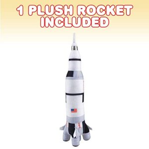 ArtCreativity Saturn Rocket Plush Toy for Kids, 18.5 Inch Space Shuttle Stuffed Toy with Realistic Details, Space Room Décor, NASA Spaceship Nursery Décor, Great Outer Space Toys for Boys and Girls