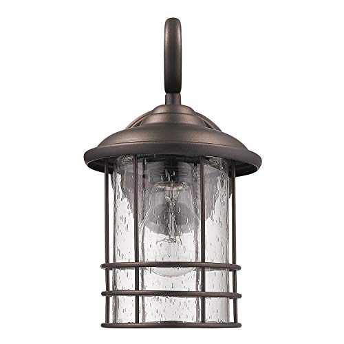 MICSIU Outdoor Wall Lantern 1-Light 2 Pack Exterior Wall Sconce Lamp Porch Light Fixture Waterproof with Clear Seedy Glass,Oil Rubbed Bronze for Entryway, House, Patio,Garage,Doorway