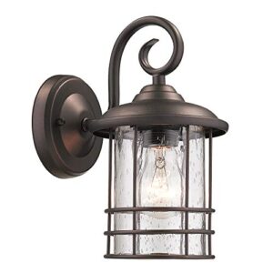 MICSIU Outdoor Wall Lantern 1-Light 2 Pack Exterior Wall Sconce Lamp Porch Light Fixture Waterproof with Clear Seedy Glass,Oil Rubbed Bronze for Entryway, House, Patio,Garage,Doorway