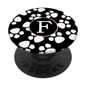 phone pop up holder,monogram initial dog paw print letter f popsockets grip and stand for phones and tablets