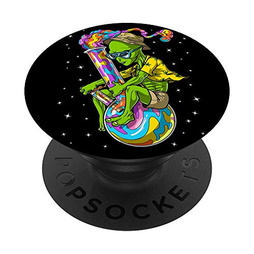 Psychedelic Alien Bong Space Stoner Marijuana Pot Smoke Weed PopSockets PopGrip: Swappable Grip for Phones & Tablets