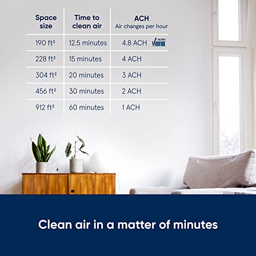 BLUEAIR Bedroom Air Purifier, Small Room Air Cleaner Dust Pet Dander Smoke Mold Pollen Bacteria Virus Allergen, Odor Removal, for Home Office Nursery, Washable Pre Filter, HEPASilent, Blue 411 Auto