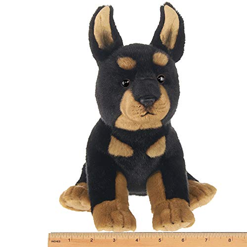 Bearington Thor Plush Doberman Stuffed Animal Puppy Dog, 13 Inch