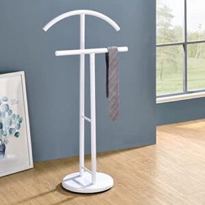 kings brand furniture - meadut metal suit wardrobe valet stand, white