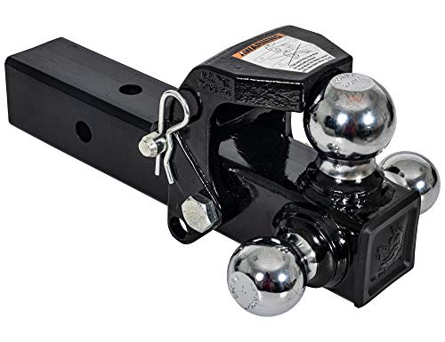 Buyers Products 1802280 Tri Ball Hitch with Pintle Hook for 2-1/2 Inch Receivers,Black